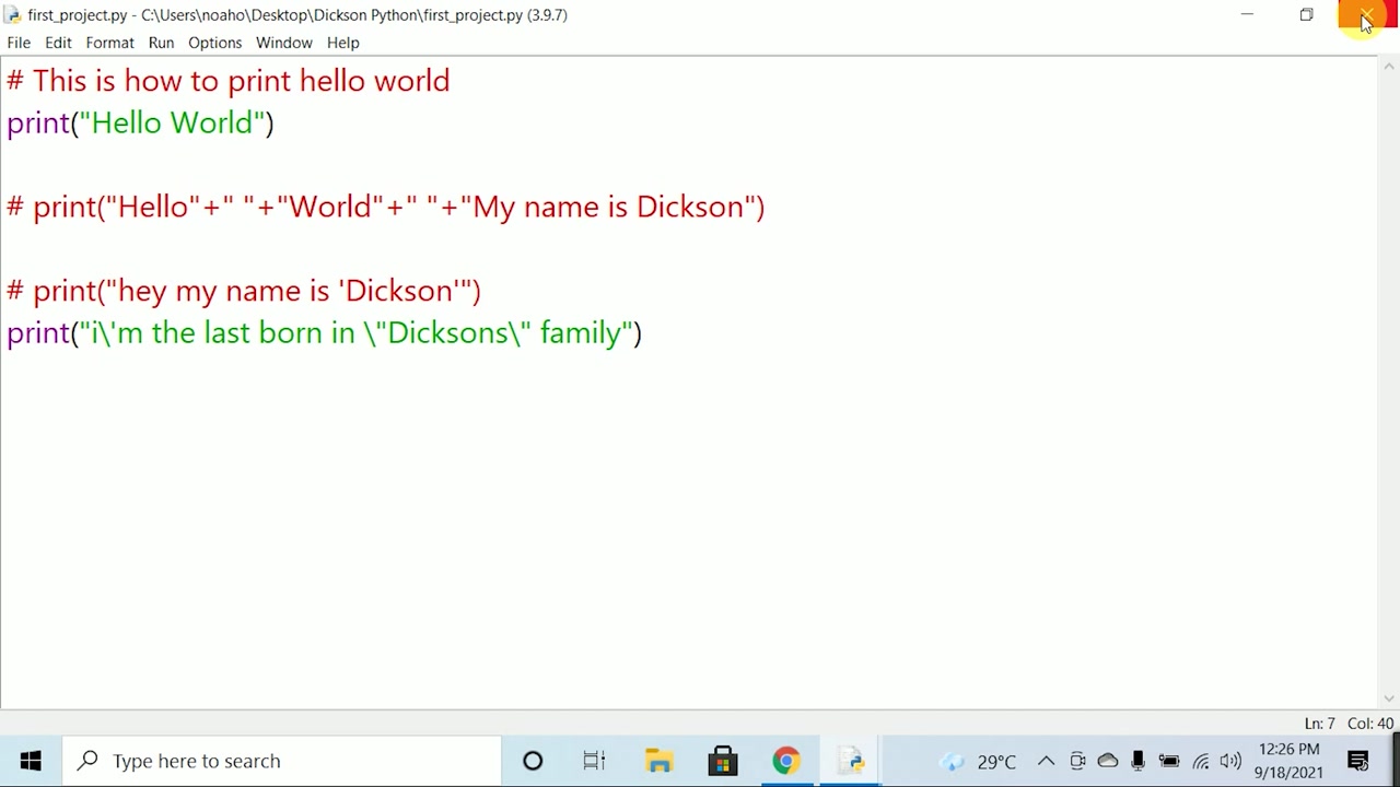 Introduction to Multiple Strings with Escape Character
