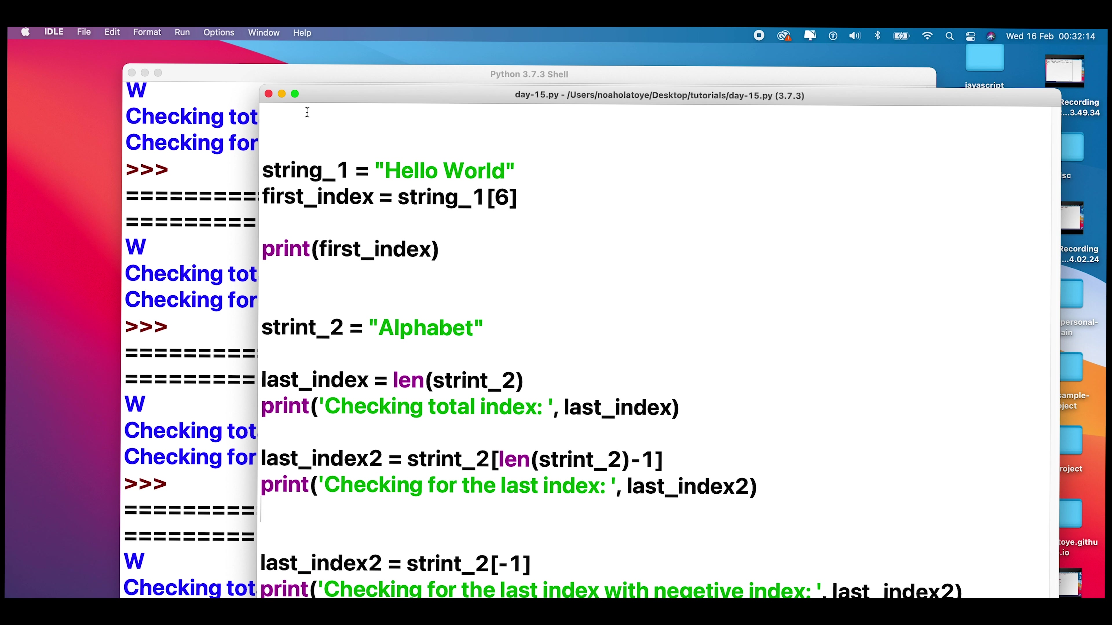 Day 16: Indexing in Python
