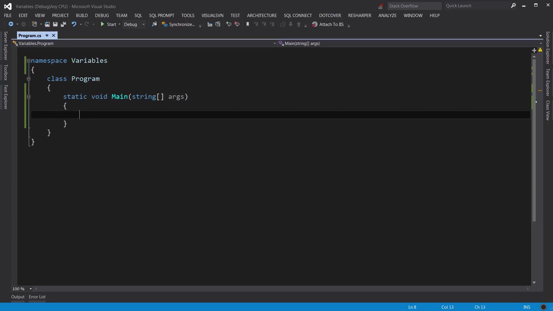 Demo Of Variables And Constants